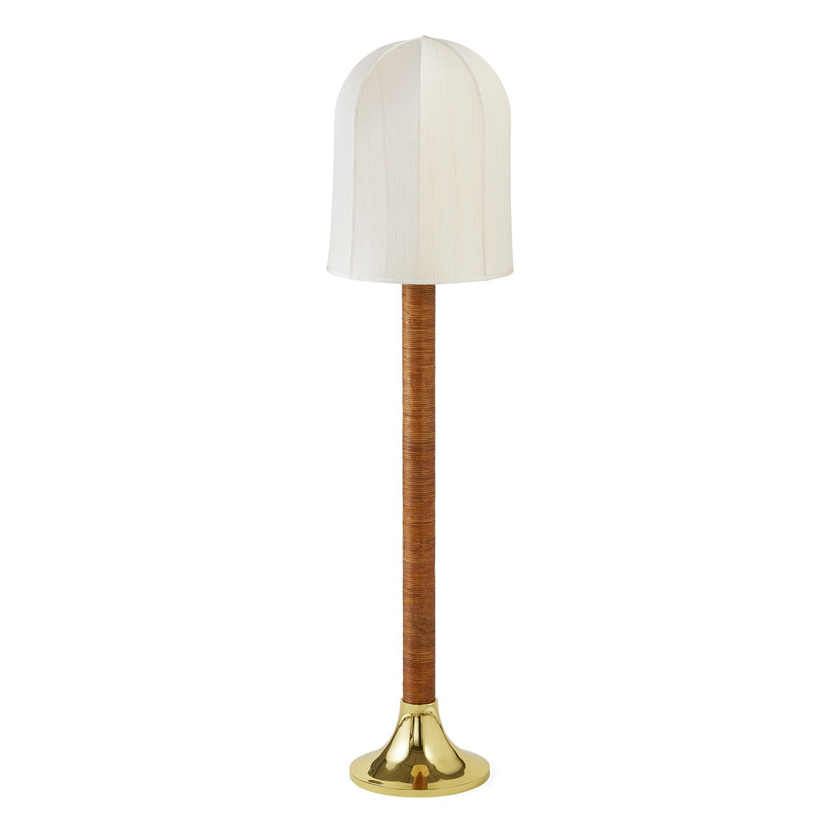 Riviera Dome Floor Lamp - Rattan & Brass – Olivia's