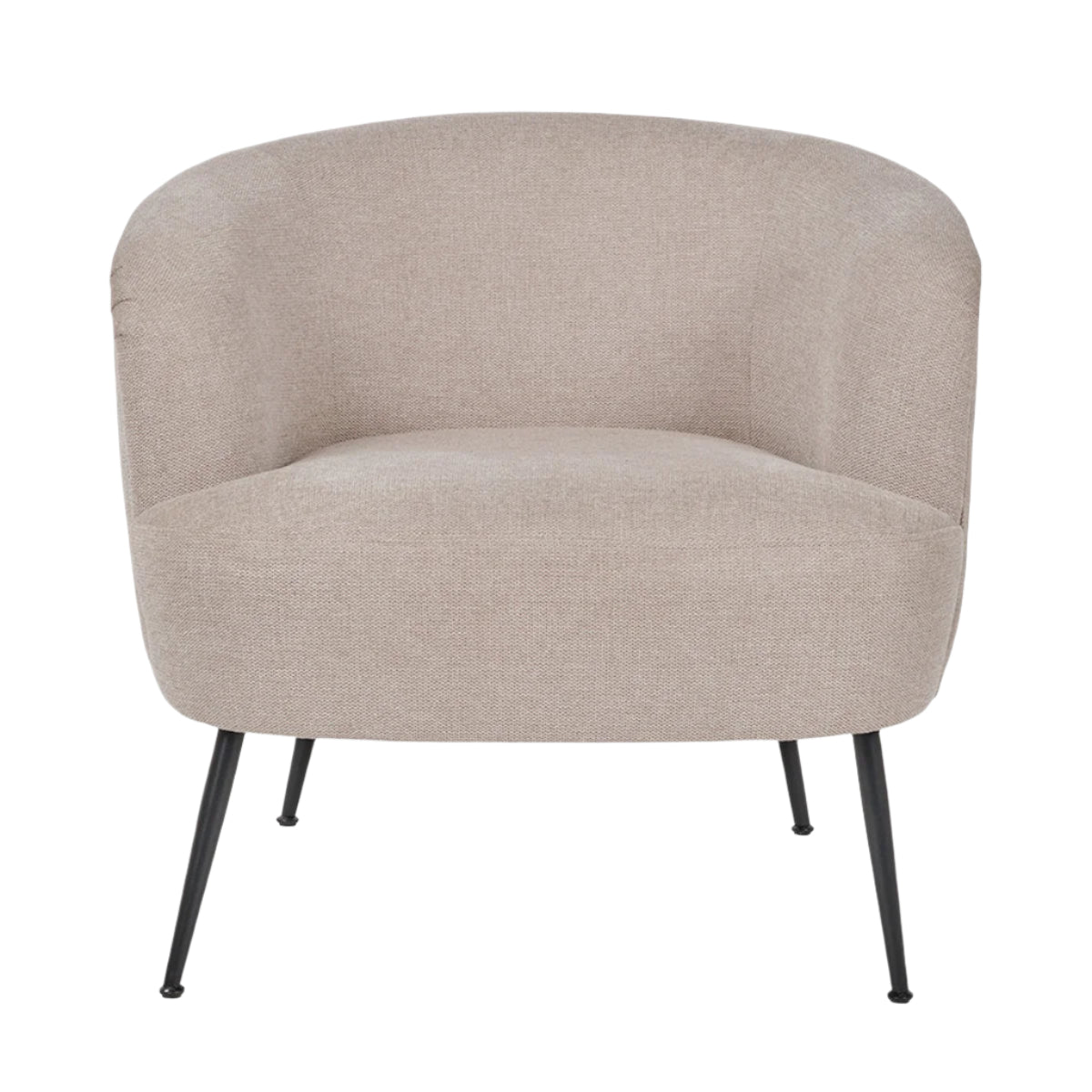 Avona Tub Chair - Natural Chenille & Black Metal – Olivia's