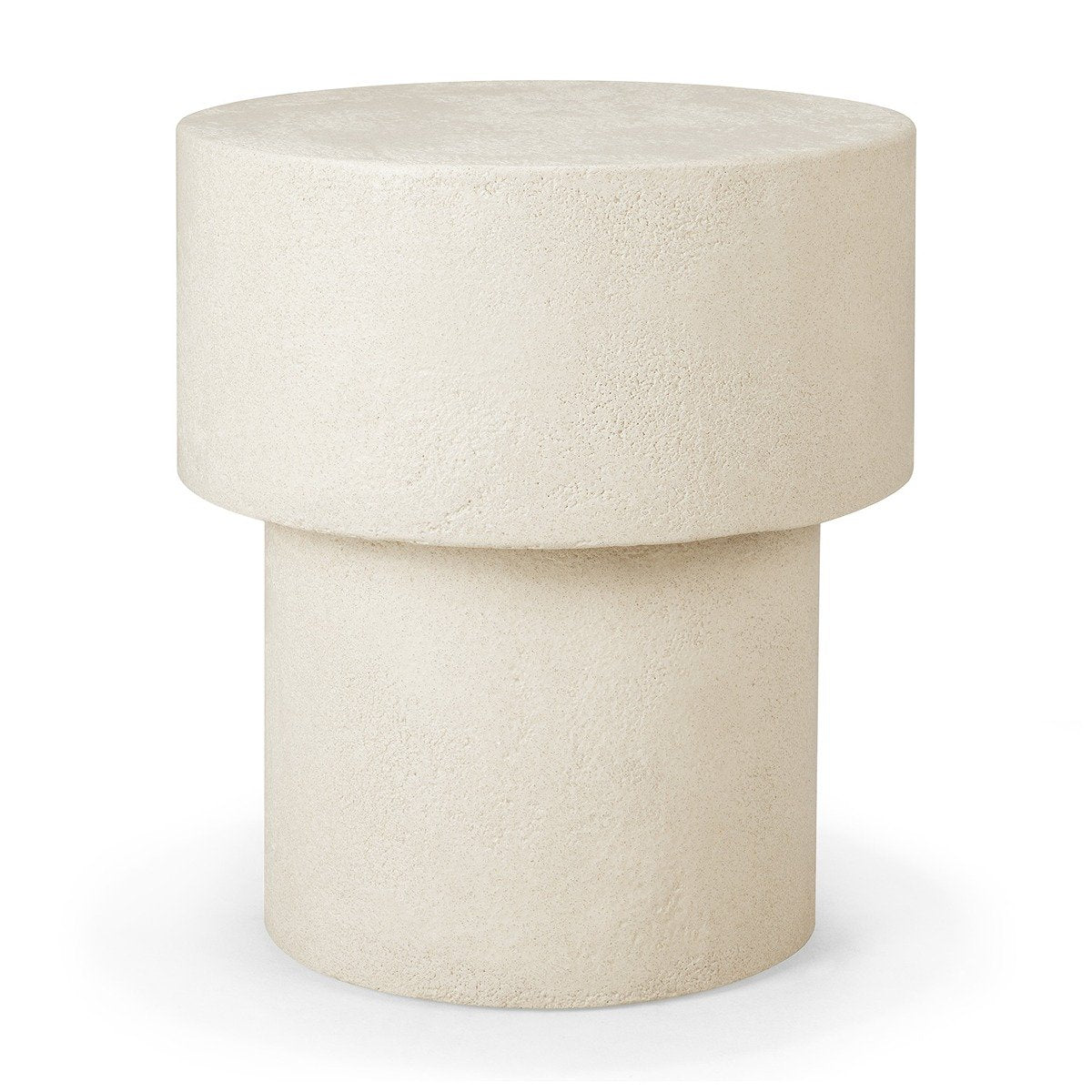 Elements Varnished Microcement Round Side Table - Off White – Olivia's