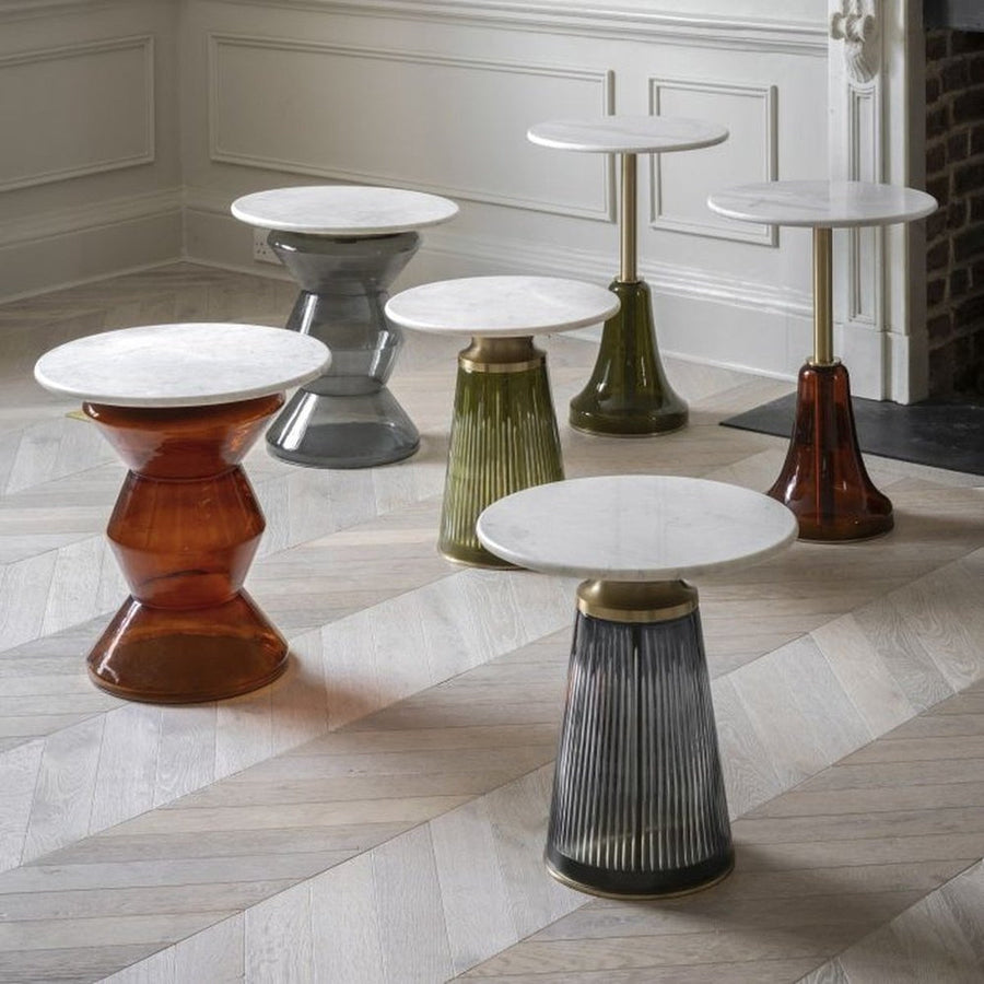 Bristol Marble Round Side Table - Orange – Olivia's