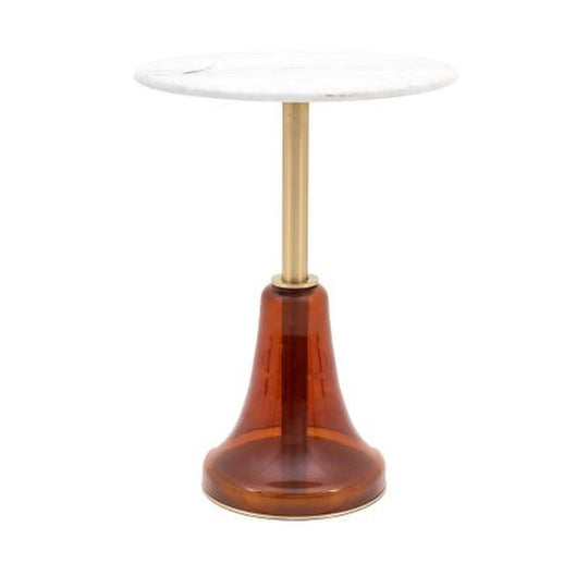 Bristol Marble Round Side Table - Orange – Olivia's