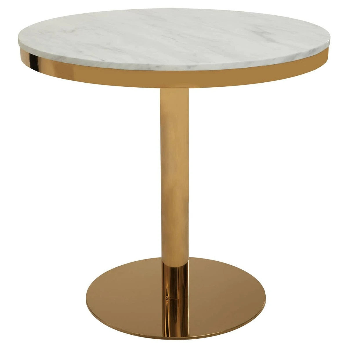 Azalea Round Marble Gold Base Dining Table – Olivia's