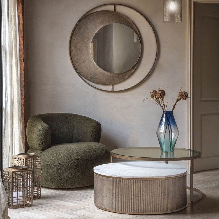 Concentric Circles Iron Mirror - Aged Gold – Olivia's