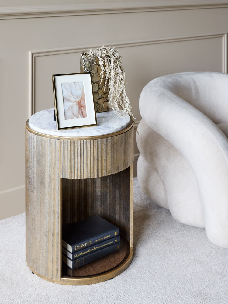 Belvedere Bedside Table - Aged Gold – Olivia's