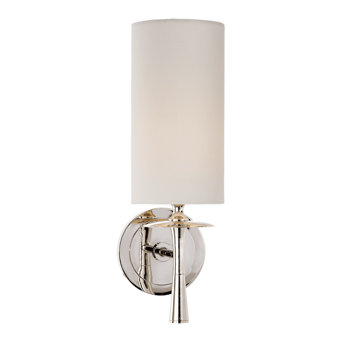 Drunmore Single Sconce - Polished Nickel with Linen Shade – Olivia's