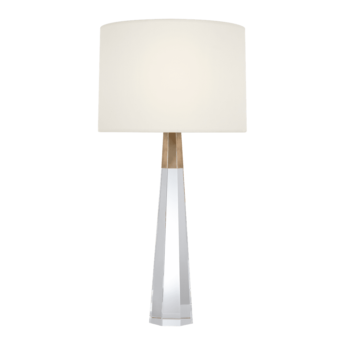 Olsen Table Lamp - Crystal & Antique Brass with Linen Shade – Olivia's