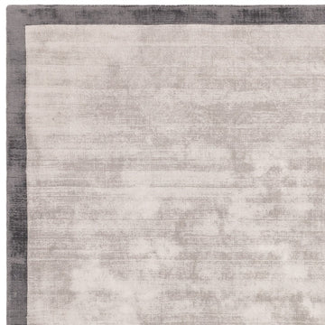 Blade Border Hand Woven Rug - Silver & Grey – Olivia's