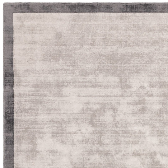 Blade Border Hand Woven Rug - Silver & Grey – Olivia's