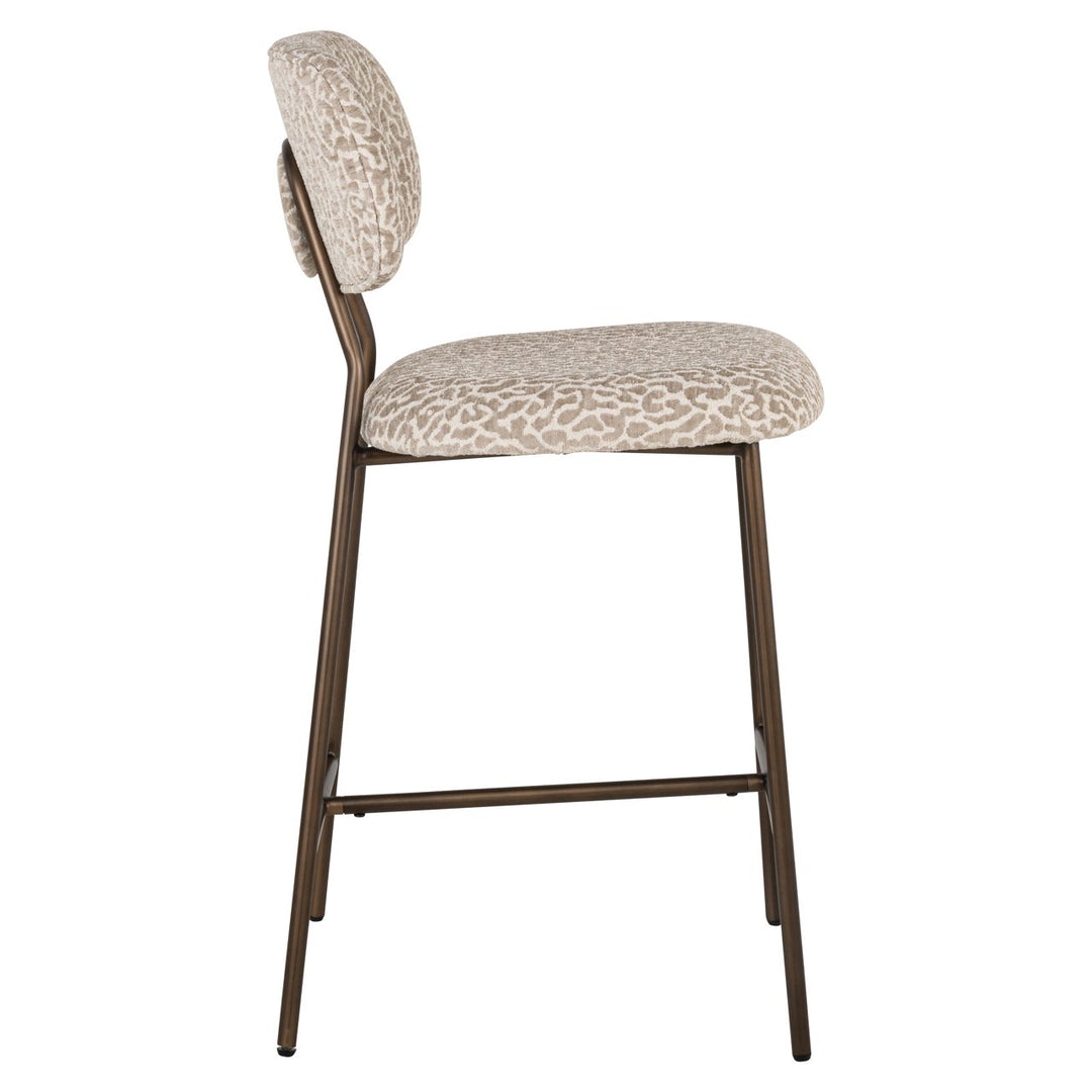 Xenia Set of 2 Leopard Print Counter Stools - Beige – Olivia's