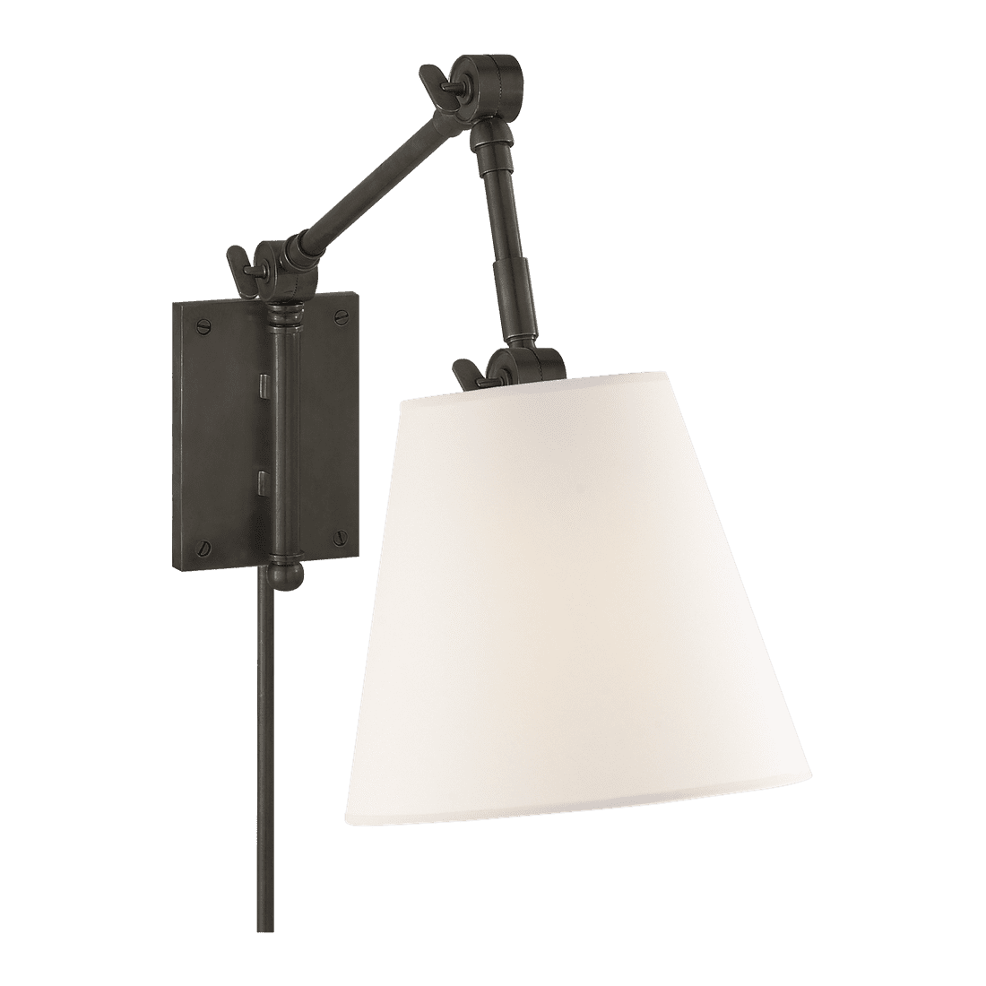 Graves Pivoting Sconce - Bronze with Linen Shade – Olivia's