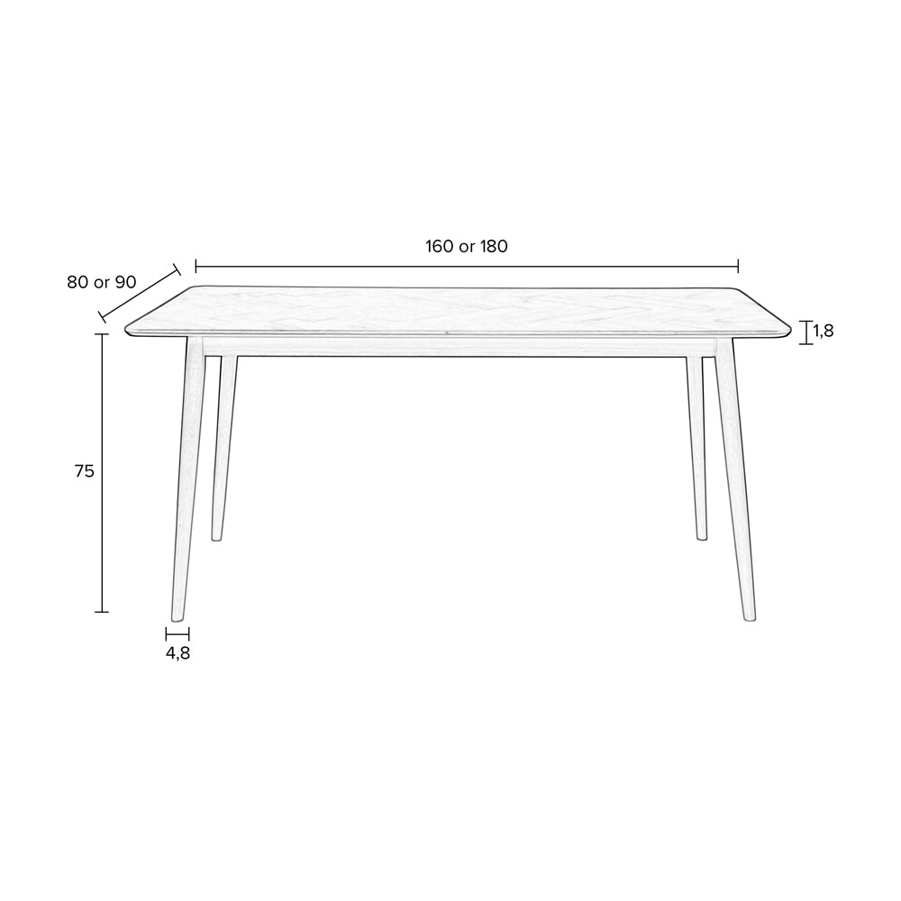 Olivia's Nordic Living Collection Floris Rectangle Dining Table in Nat