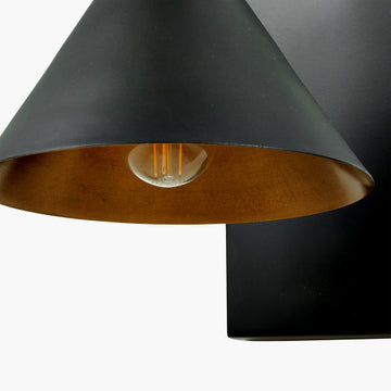 Netty Wall Lamp - Matt Black & Antique Brass – Olivia's