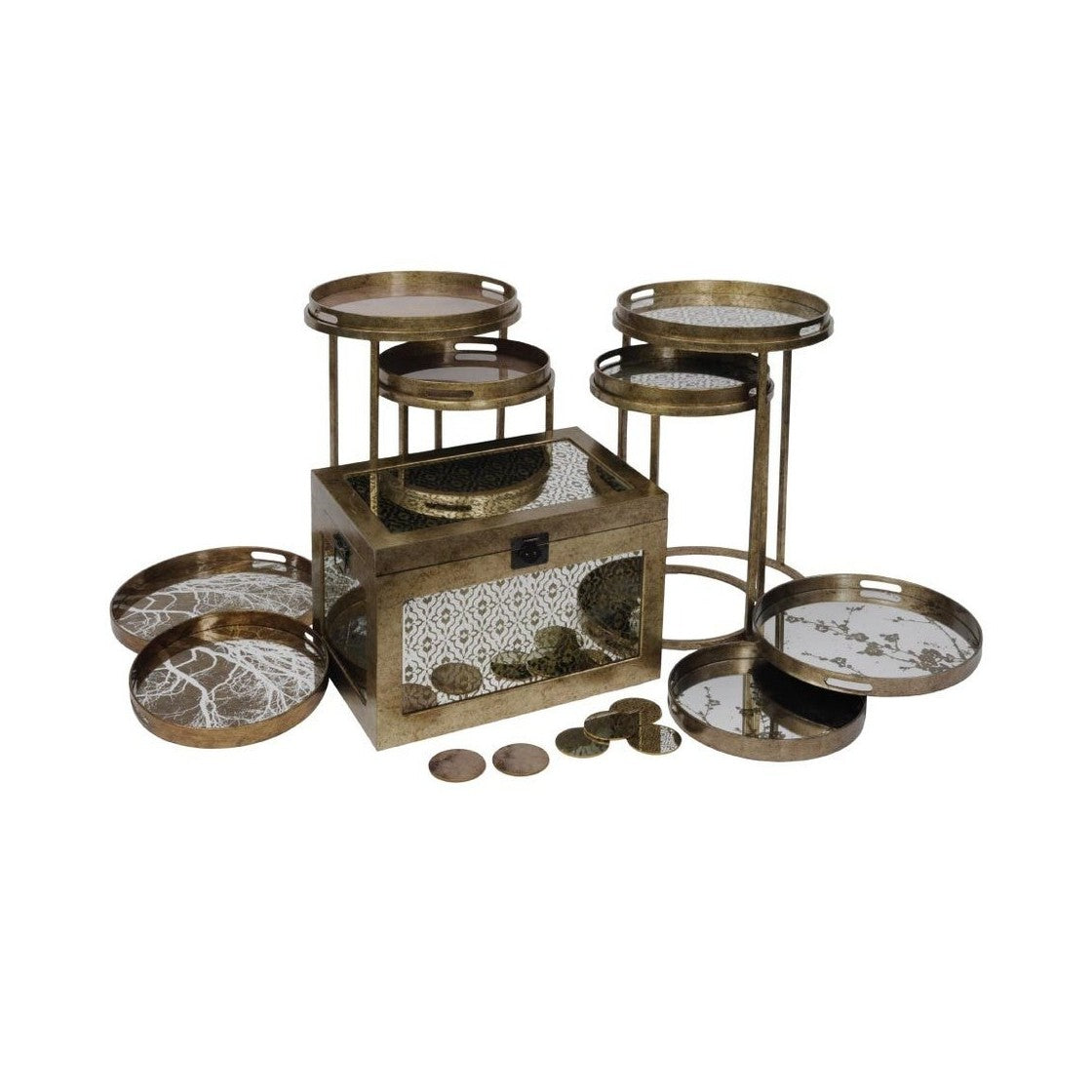 Libra Luxurious Glamour Collection - Set of 2 Vienna Atlas Side Tables ...